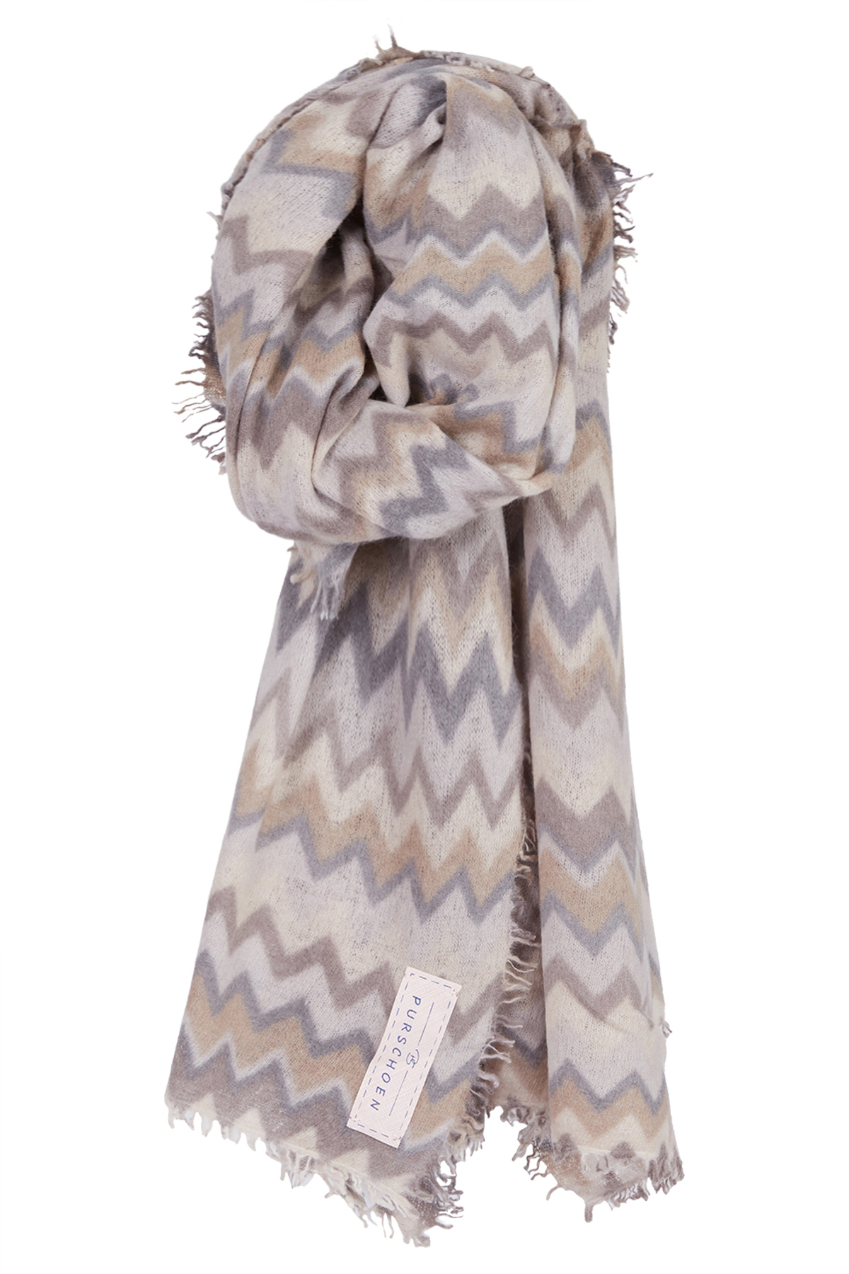 Cashmere Schal Chevron Nougat | PUR SCHOEN | myCLASSICO.com